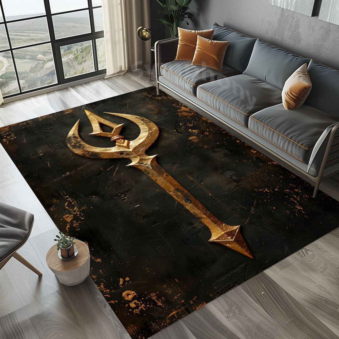 Gungnir Symbol Rug, Gungnir Rug, Ancient Symbol Rug, Nordic Symbols Rug ...