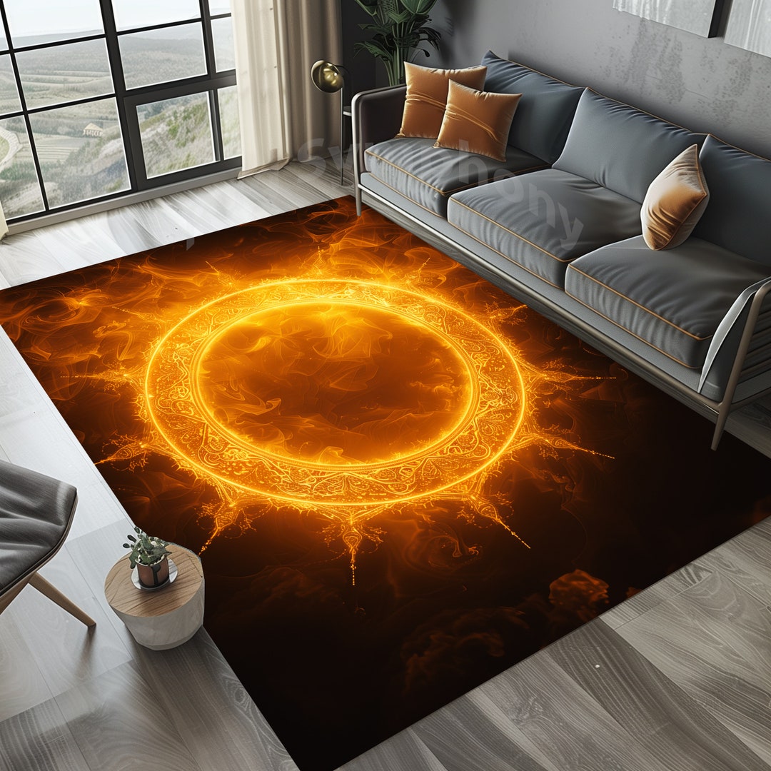 Angelic Golden Halo Ring Rug, Round Halo Rug, Glowing Halo Rug, Angelic ...