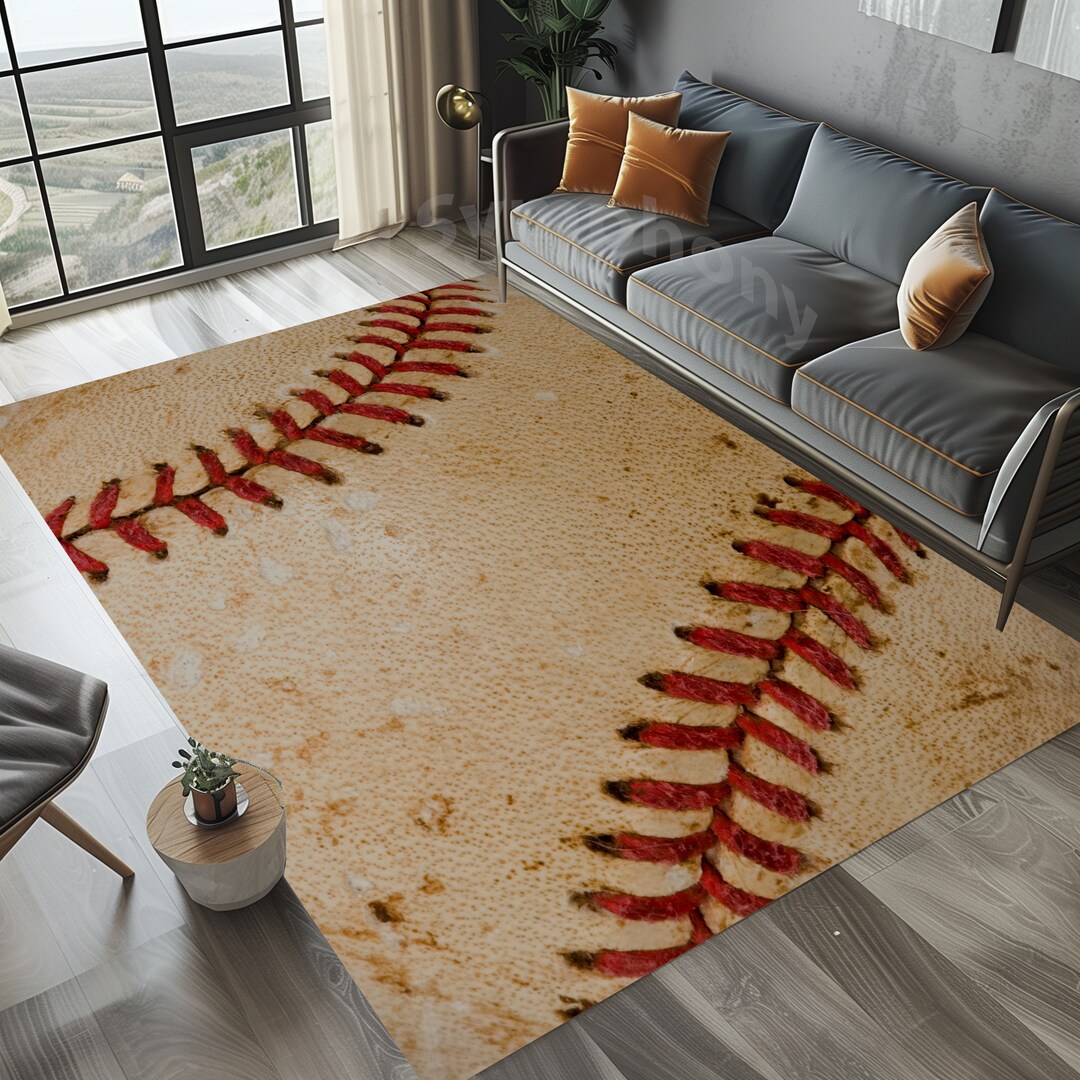 Baseball Area Rug, Baseball Pattern Rug, Kids Carpet, Baseball Field ...