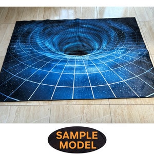 Black and White Vortex Rug, Spiral Composed Vortex Rug, 3D Illusion Rug ...