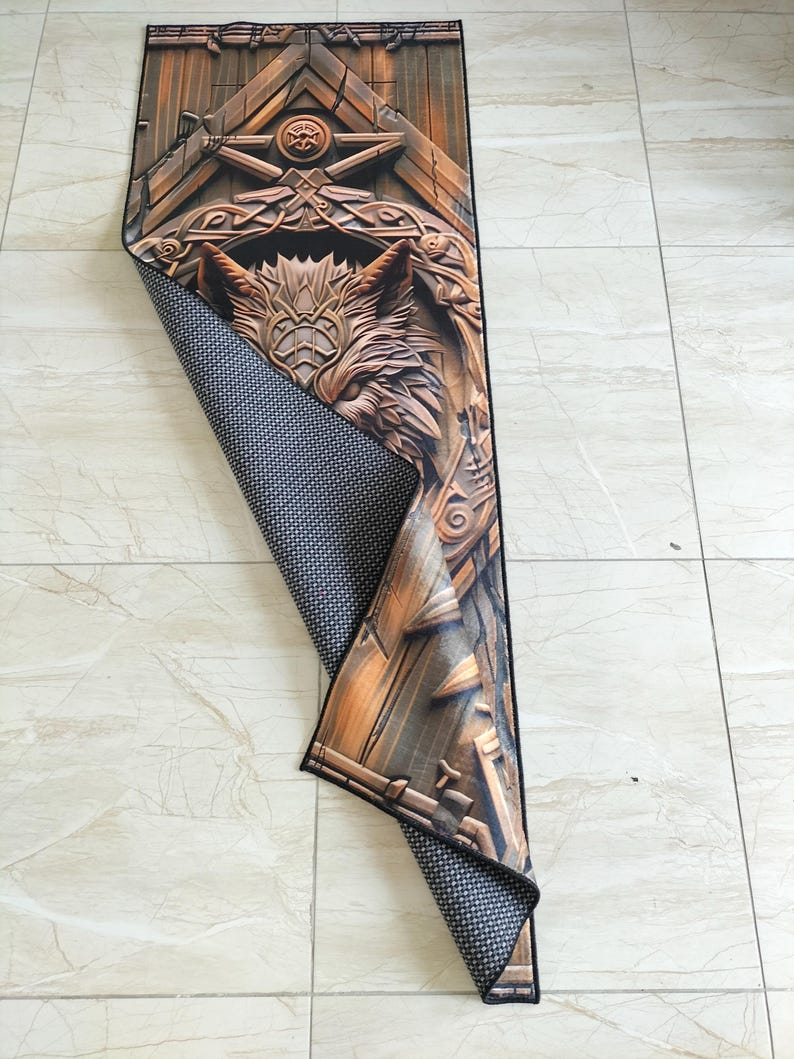 3D Viking Wolf Runner Rug: Norse Decor - Etsy