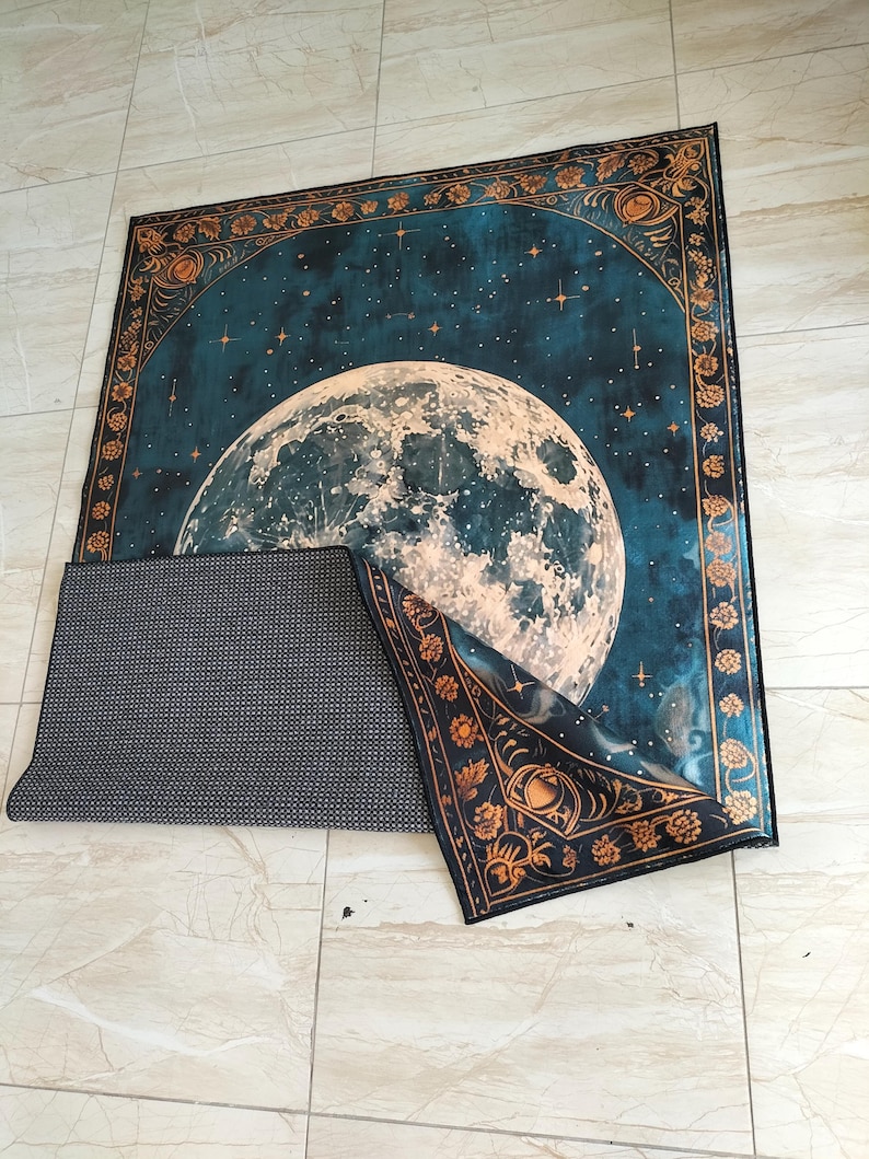 Bohemian Full Moon Area Rug: Celestial Occult Design - Etsy