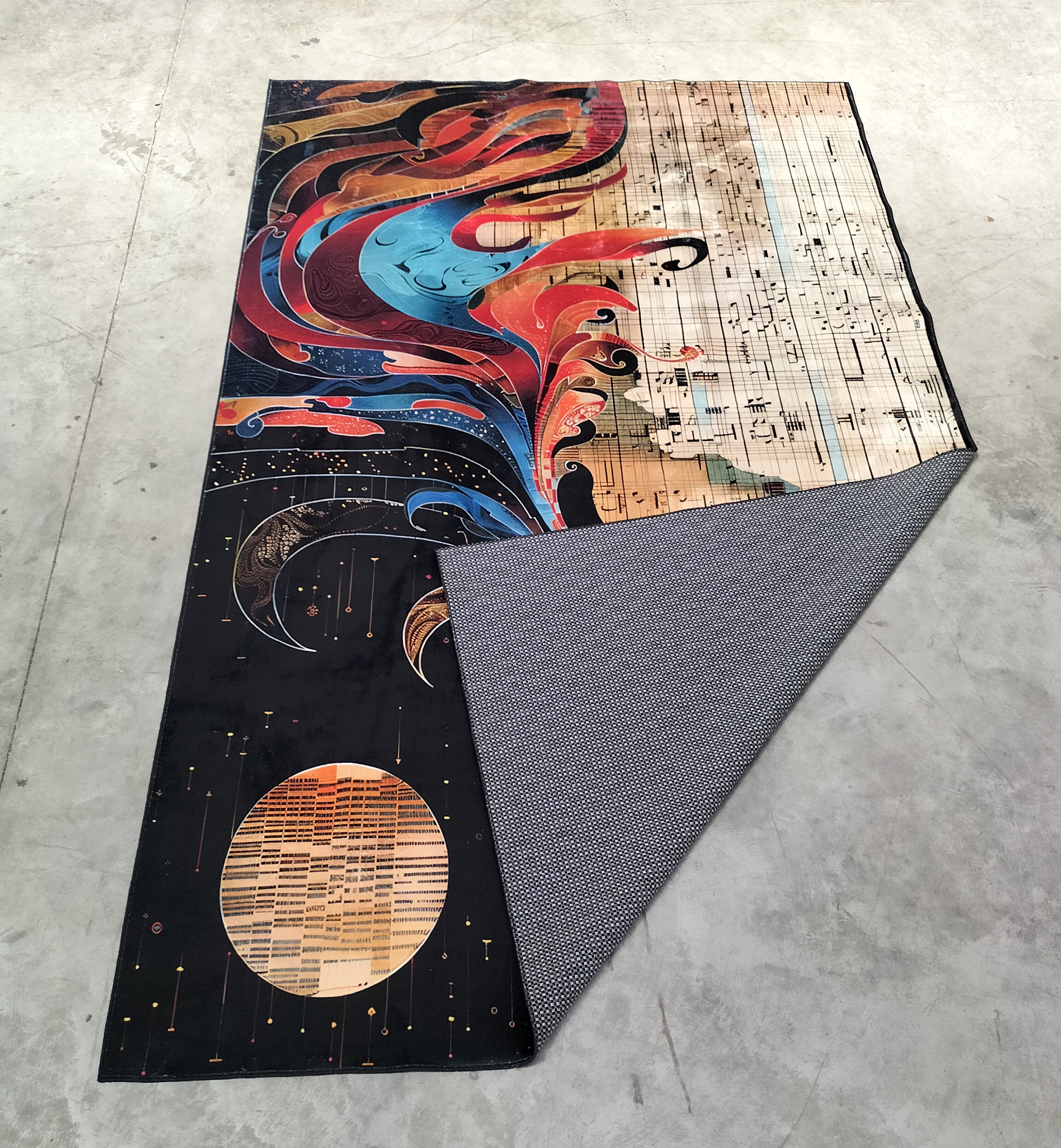 Abstract Music Rug, Music Art Rug, Music Store Rug, Music Notes Rug ...