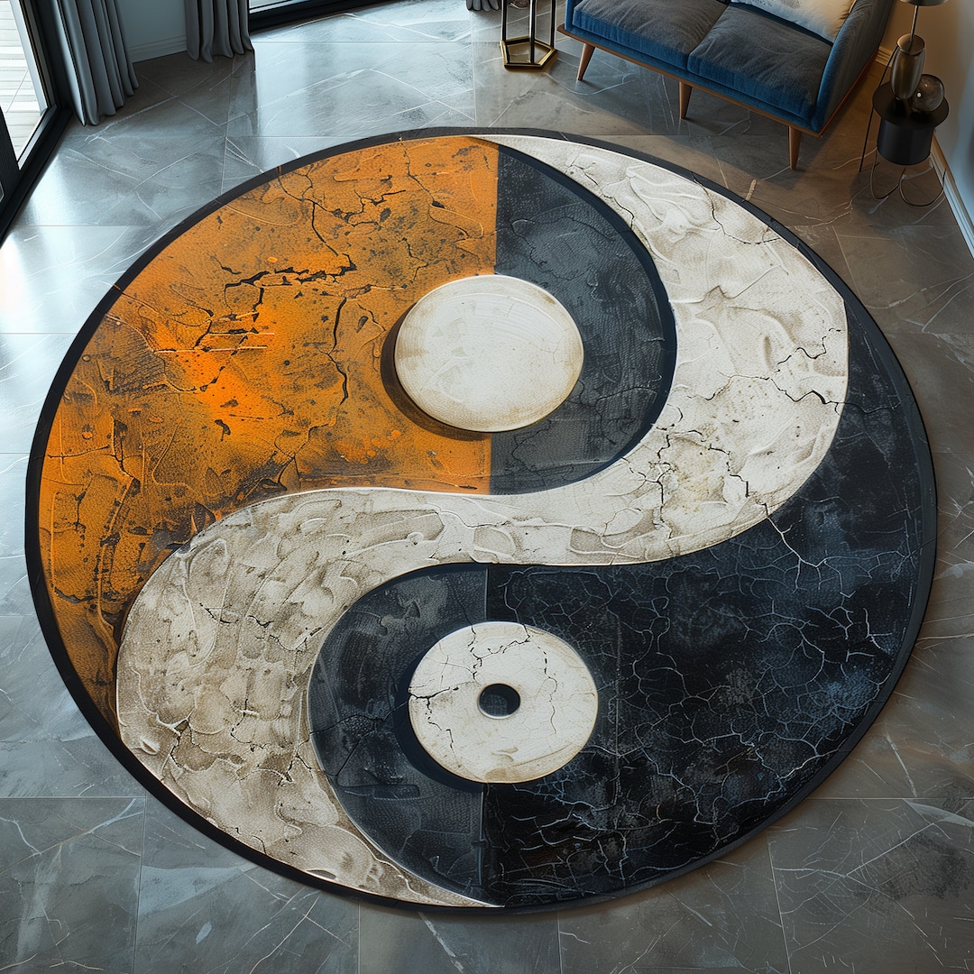 Round Yin Yang Rug, Round Yin Yang Gift Rug, Creative Yin Yang Living ...