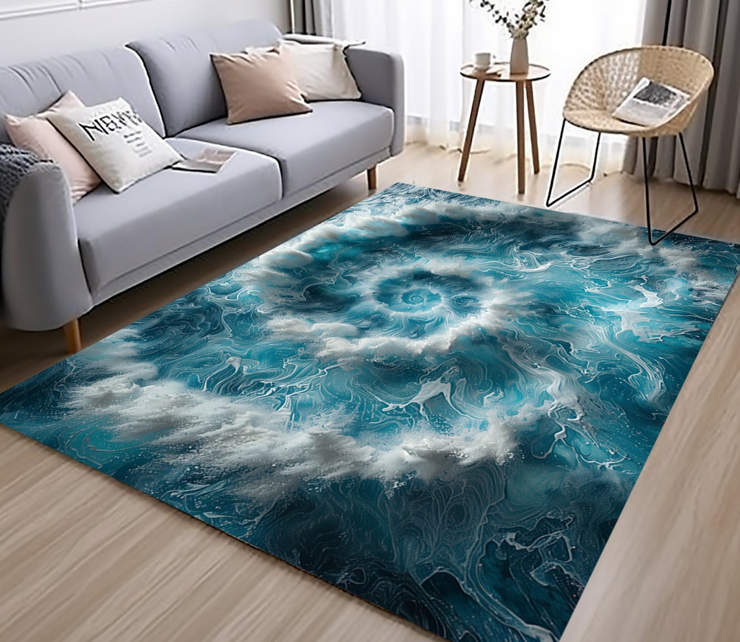 Spiral Sea Rug, Spiral Vortex Rug, Vortex Storm Rug, 3D Illusion Rug ...