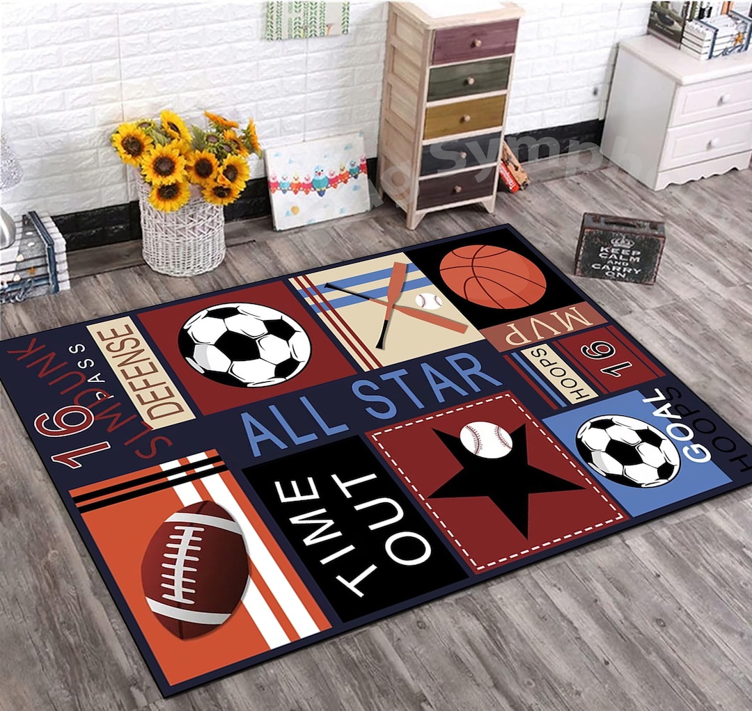 Sport Area Rug, Baseball Area Rug, Basketball Rug, Sport Rug, Kids Rug ...