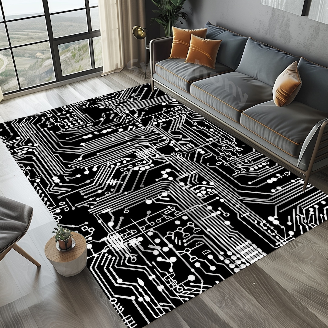 Mainboard Patterned Rug, Mainboard Rug, Mainboard Pattern Rug, Computer ...