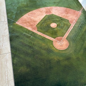 Baseball Field Rug, Baseball Rug, Green Baseball Field Area Rug, Kids ...