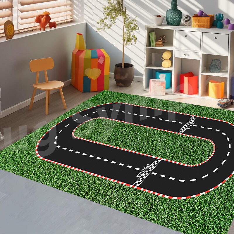 Race Track Rug - Etsy