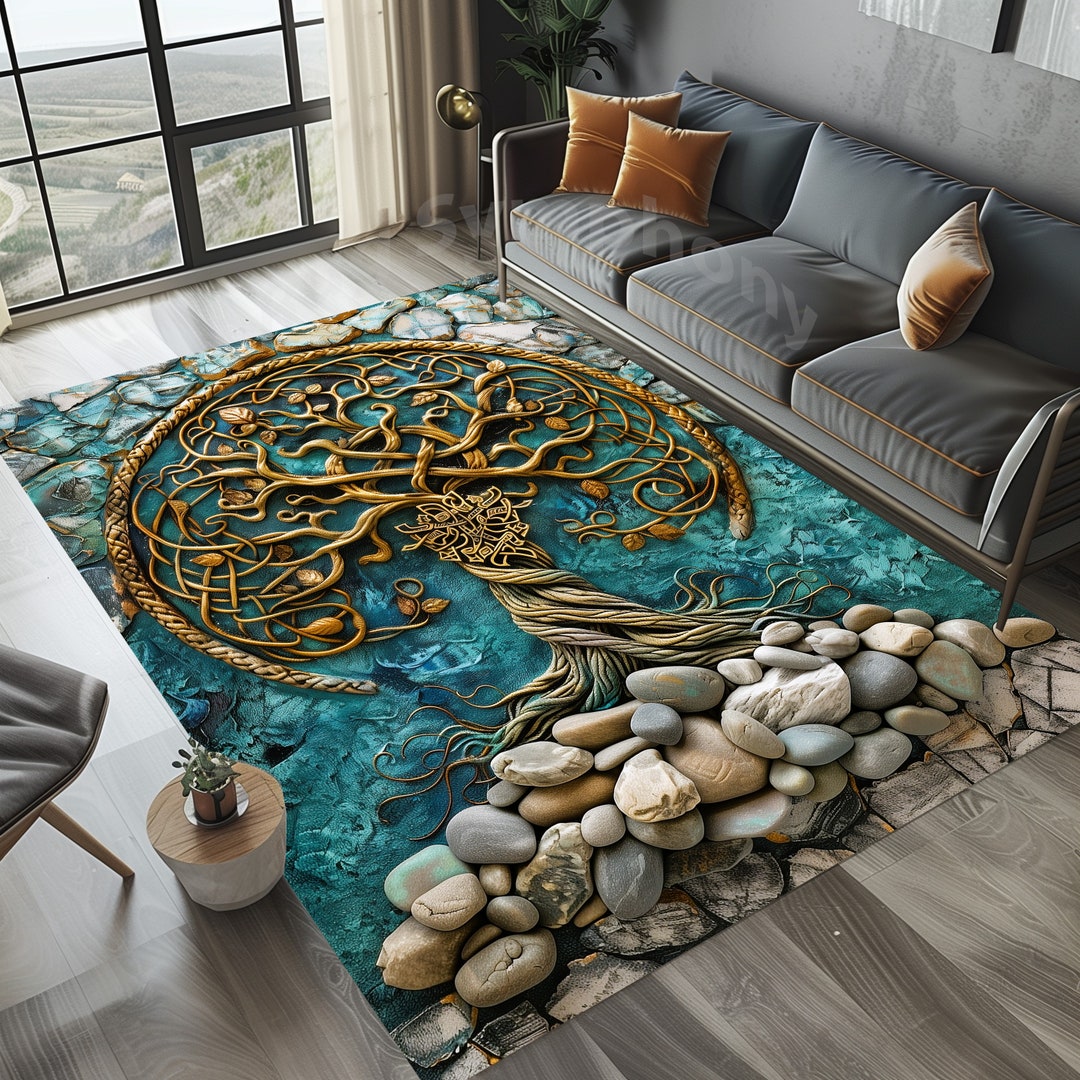 Small Stones Rug, Celtic Tree of Life Rug, Celtic Tree of Life Rug ...