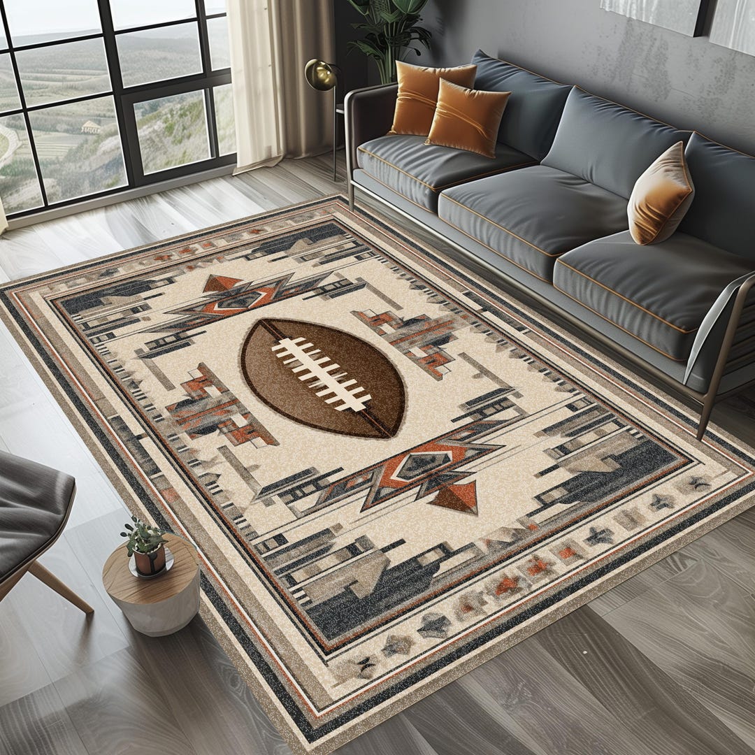 Football Area Rug, American Sports, Aztec, Southwestern Rugs Living ...