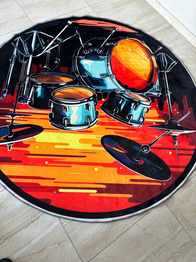 3D Look Round Wolf Rug, Wolf Pattern Rug, Round Viking Rug, Round Norse ...