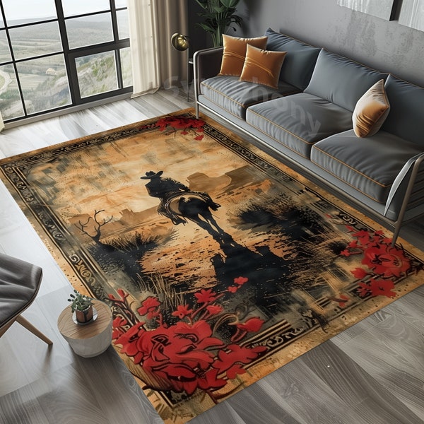 Western Area Rug - Etsy