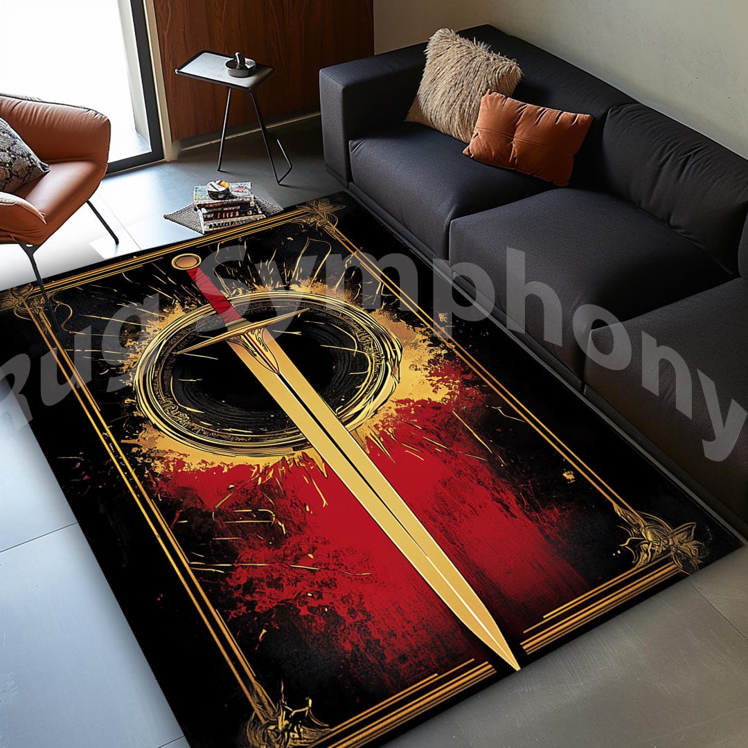 Tarot Art Rug, Sword Tarot Rug, Sword Area Rug, Sword Rug, Sword Art ...
