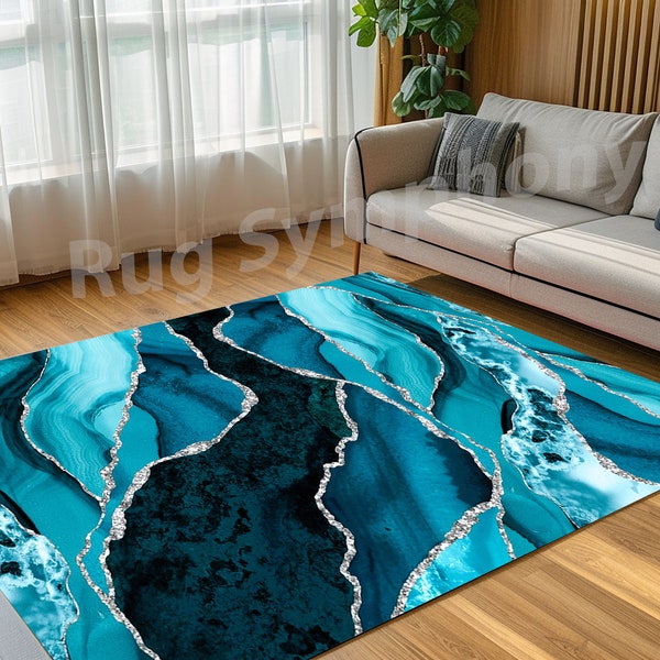 Turquoise Rug - Etsy