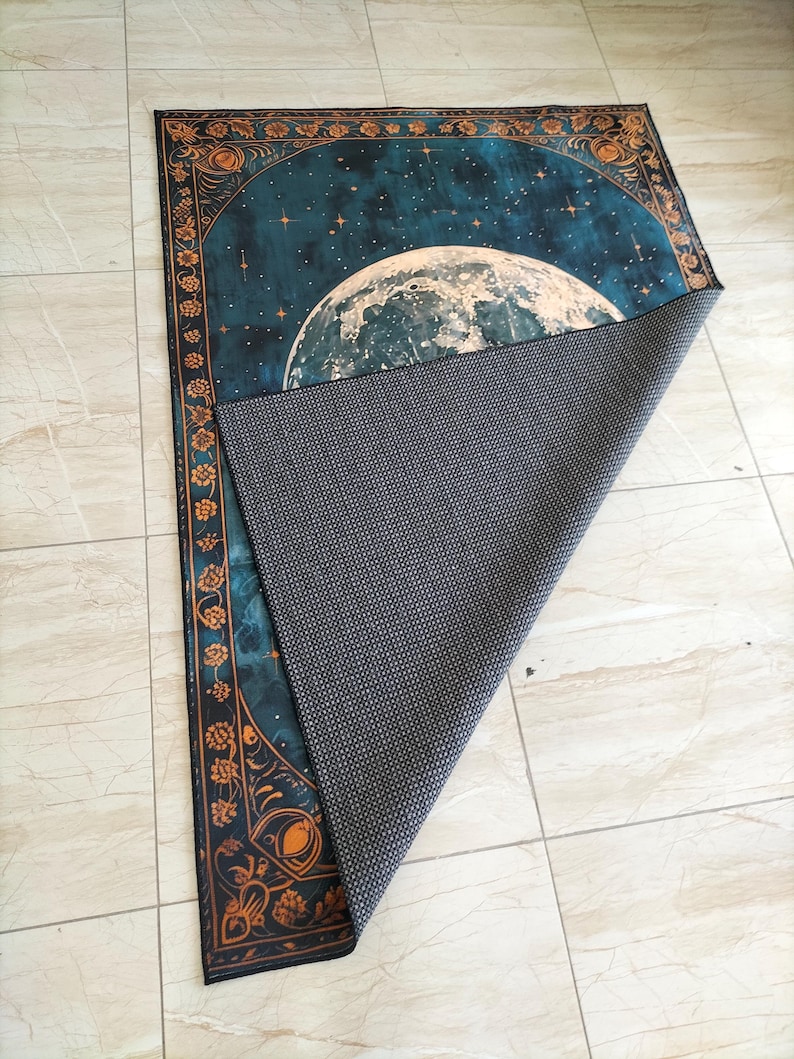 Bohemian Full Moon Area Rug: Celestial Occult Design - Etsy