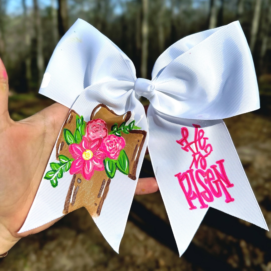 Easter Clip Bow // Hand Painted Easter Bow // Easter Bow // Alligator ...