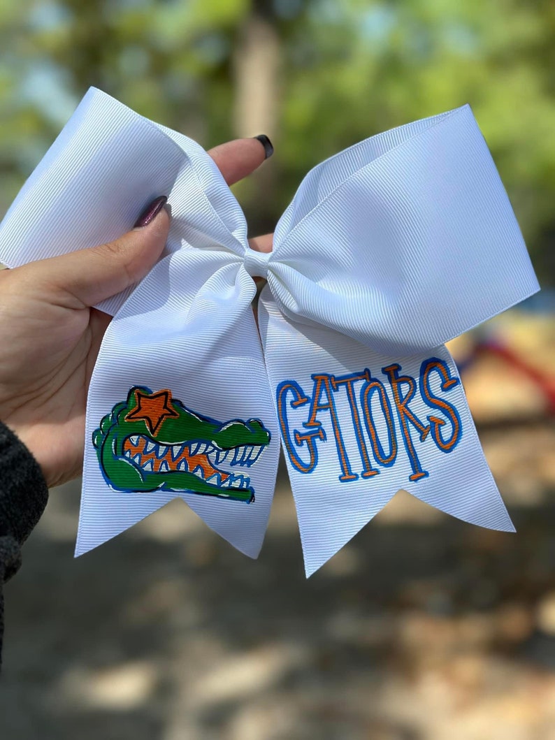 Florida, UF, Gators Hand Painted College Team Bow Alligator Clip ...