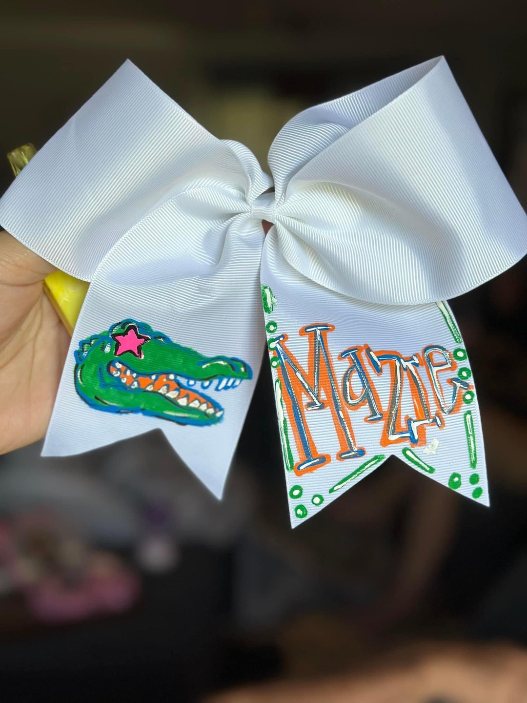 Florida, UF, Gators Hand Painted College Team Bow Alligator Clip ...
