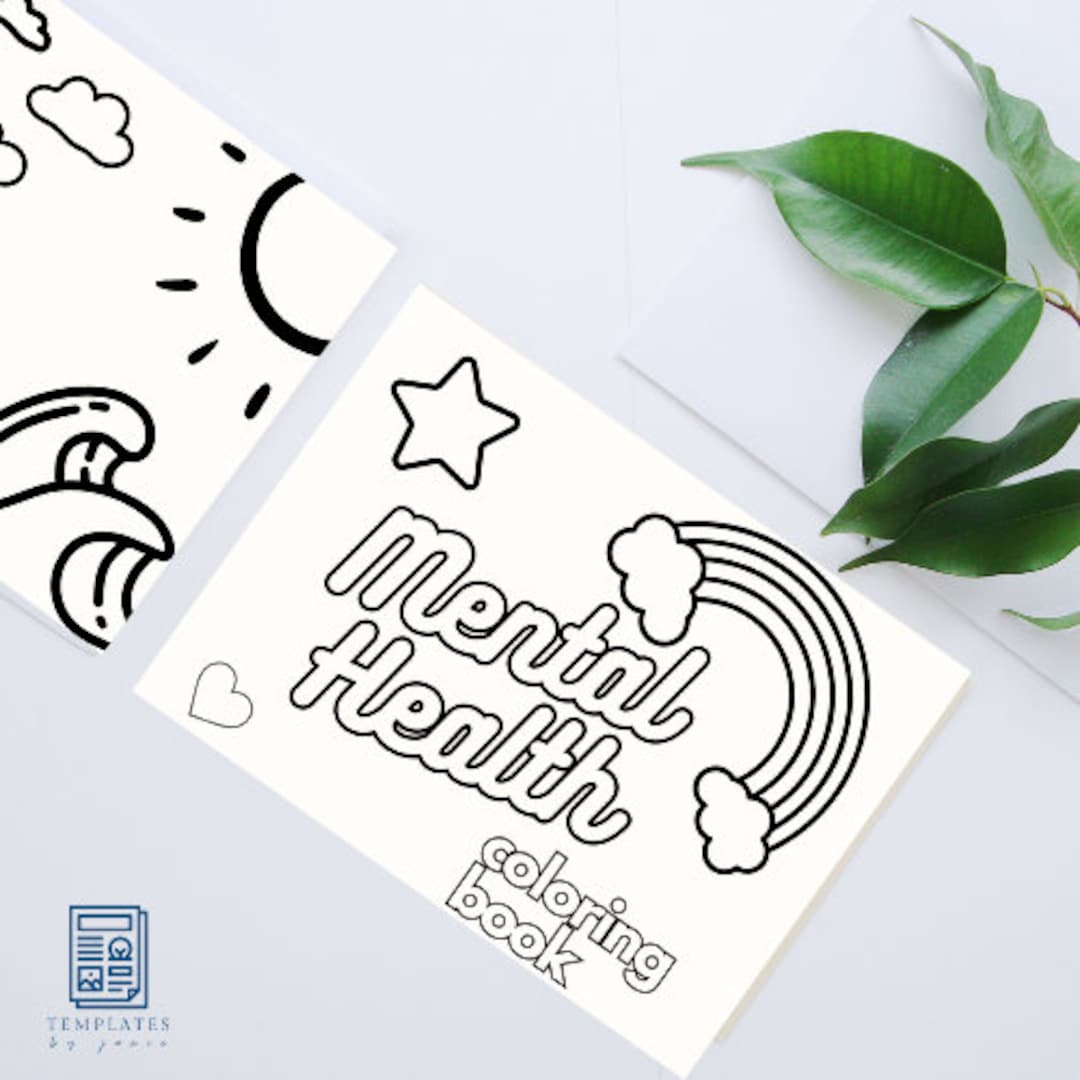 24 Printable Mental Health Coloring Pages, Digital Download Adult ...