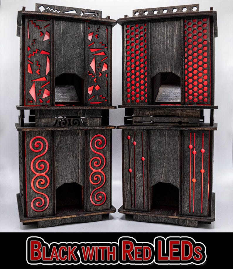 Illuminated Wooden Dice Tower - Etsy
