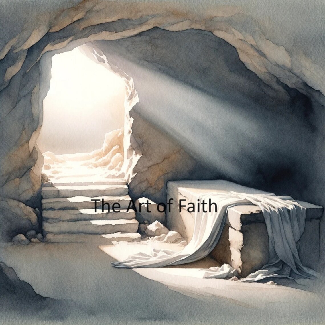 Resurrection Dawn: the Empty Tomb- Easter Painting of Christ's Empty ...