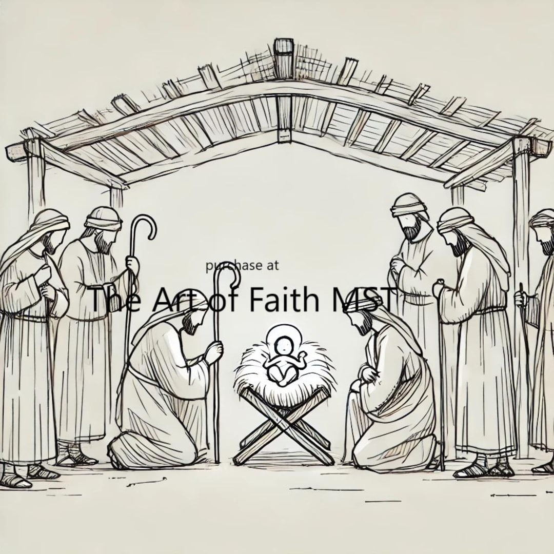 O Come Let Us Adore Him – the Shepherds Visit the Christ Child - Etsy