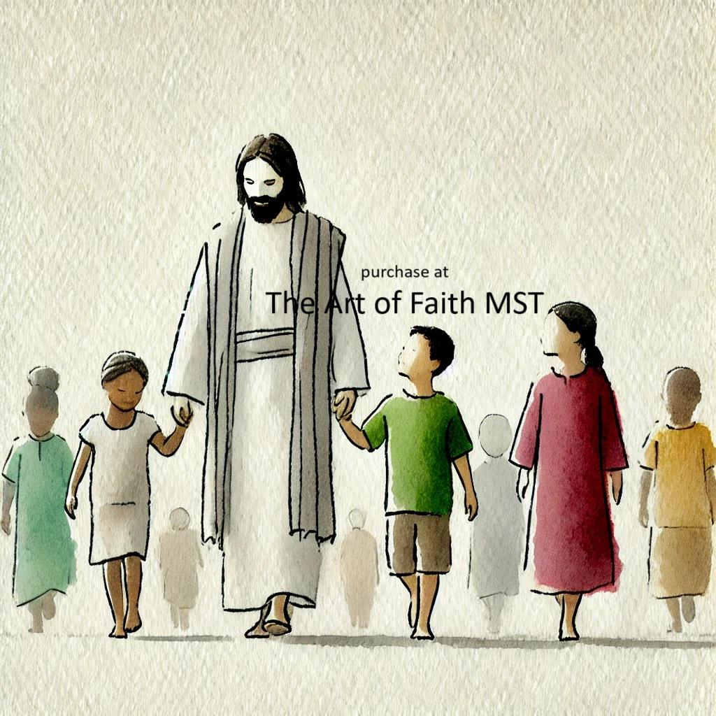 Behold Your Little Ones – Jesus Christ Walking With Little Children - Etsy