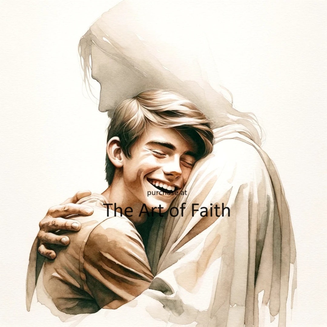 Wrapped in a Warm Embrace – Jesus Christ and a Young Man - Etsy