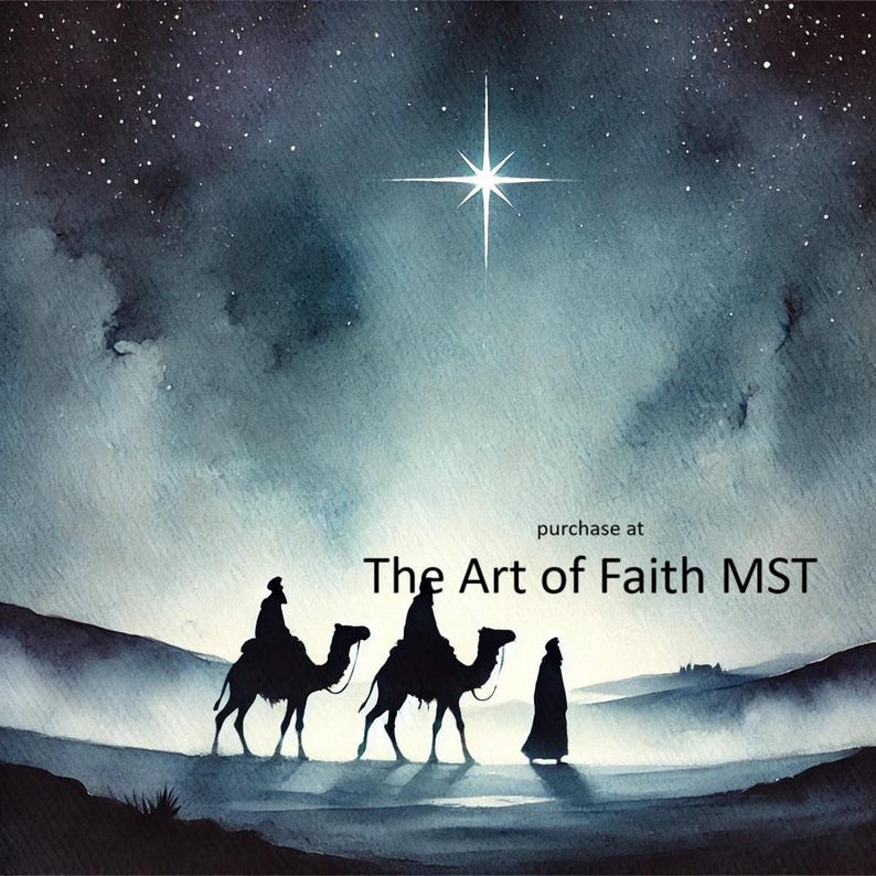 Follow the Star – Picture of the Wisemen and the Star of Bethlehem - Etsy
