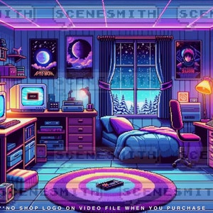 Animated Scene | Pixel Art Screens | Retro Room 80/90's Space | 4 X ...