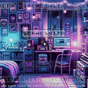 Animated Scene | Pixel Art Screens | Retro Room | 4 X Stream Package ...
