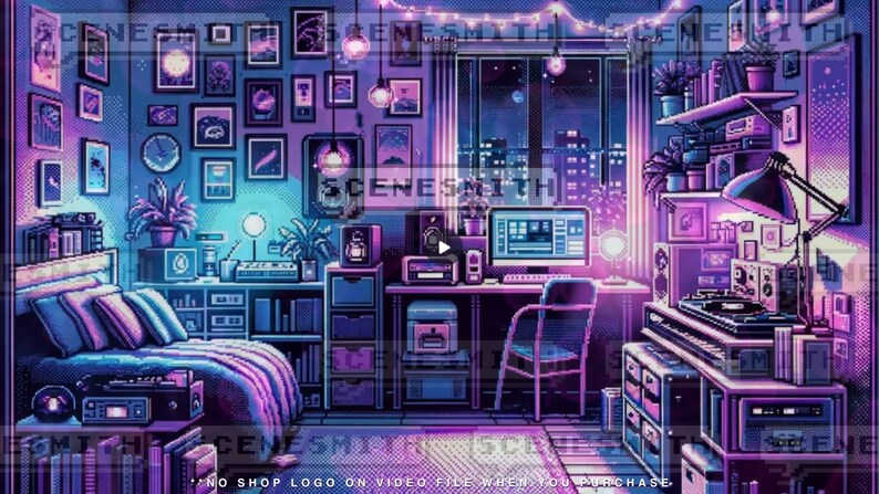 Animated Scene | Pixel Art Screens | Retro Room | 4 X Stream Package ...