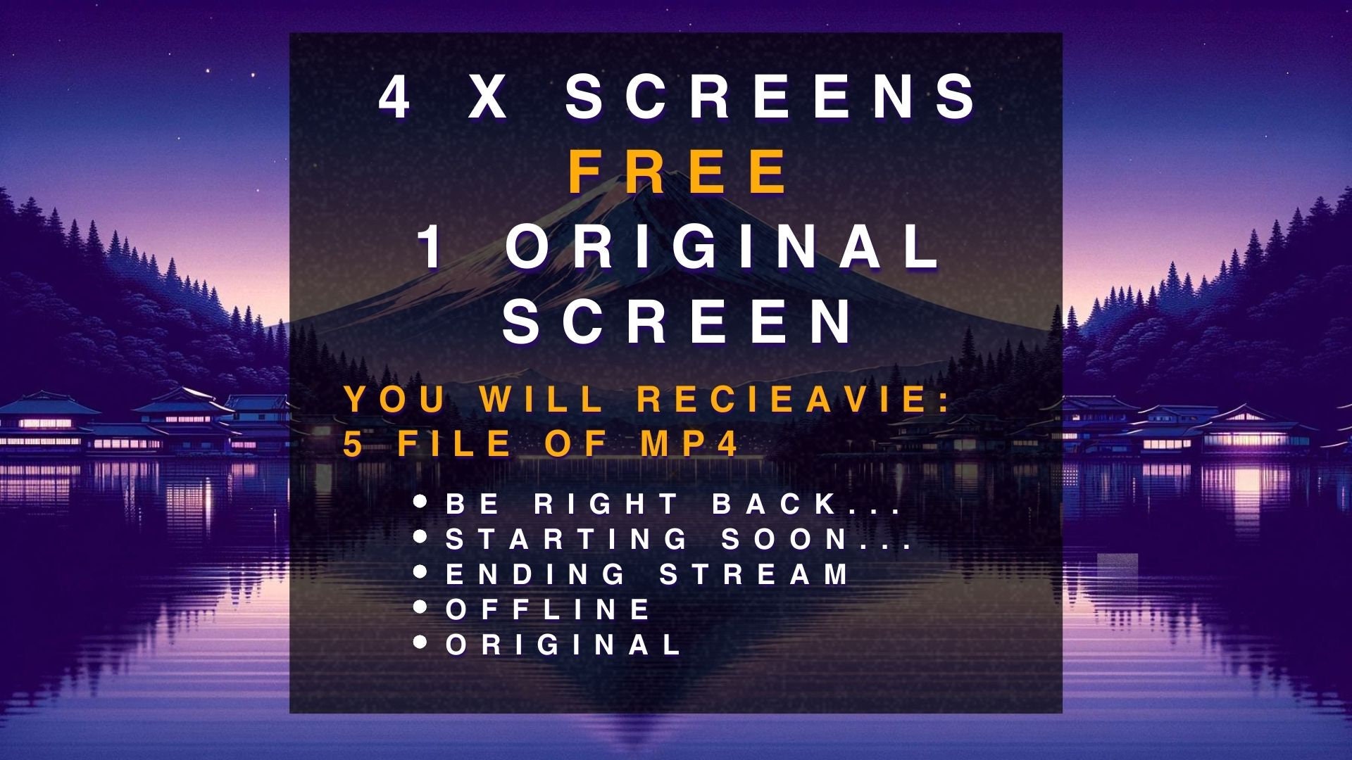 Japan Fuji View 4 X Animated Stream Screens Stream Package Twitch ...