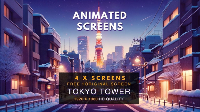 Animated Scene Japan Tokyo View 4 X Animated Stream Screens Stream ...