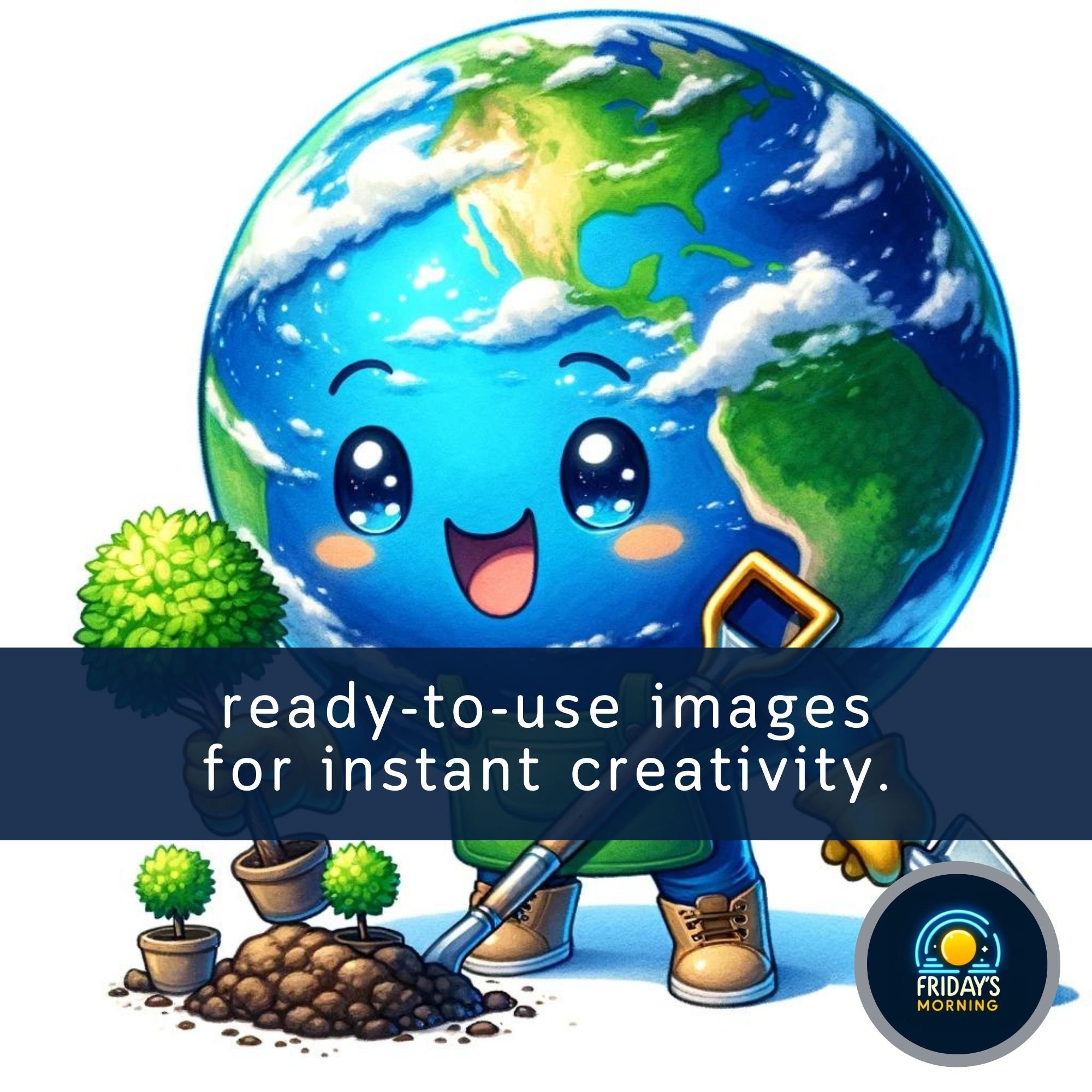 Earth Clipart Watercolor Chibi Cute , Adorable Earth With Save the ...
