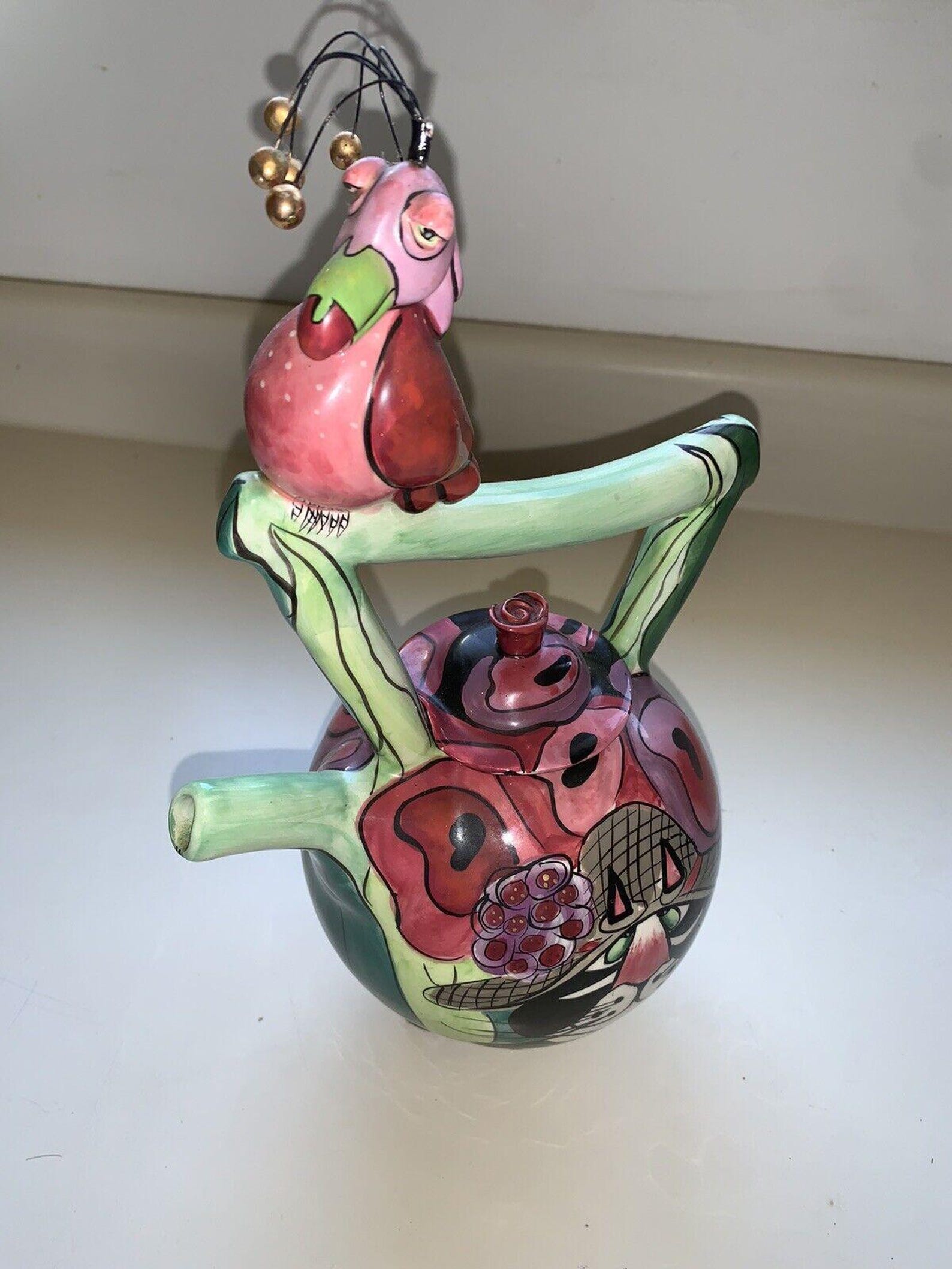 Vtg Blue Sky Whimsical Teapot Clancey Cat & Dodo Bird SWAK by Lynda ...