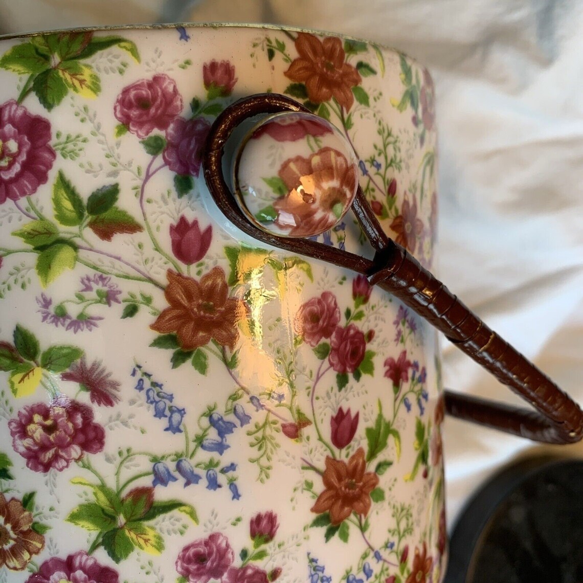 Cottagecore Ceramic Ice Bucket Container Floral Chintz Formalities Baum ...