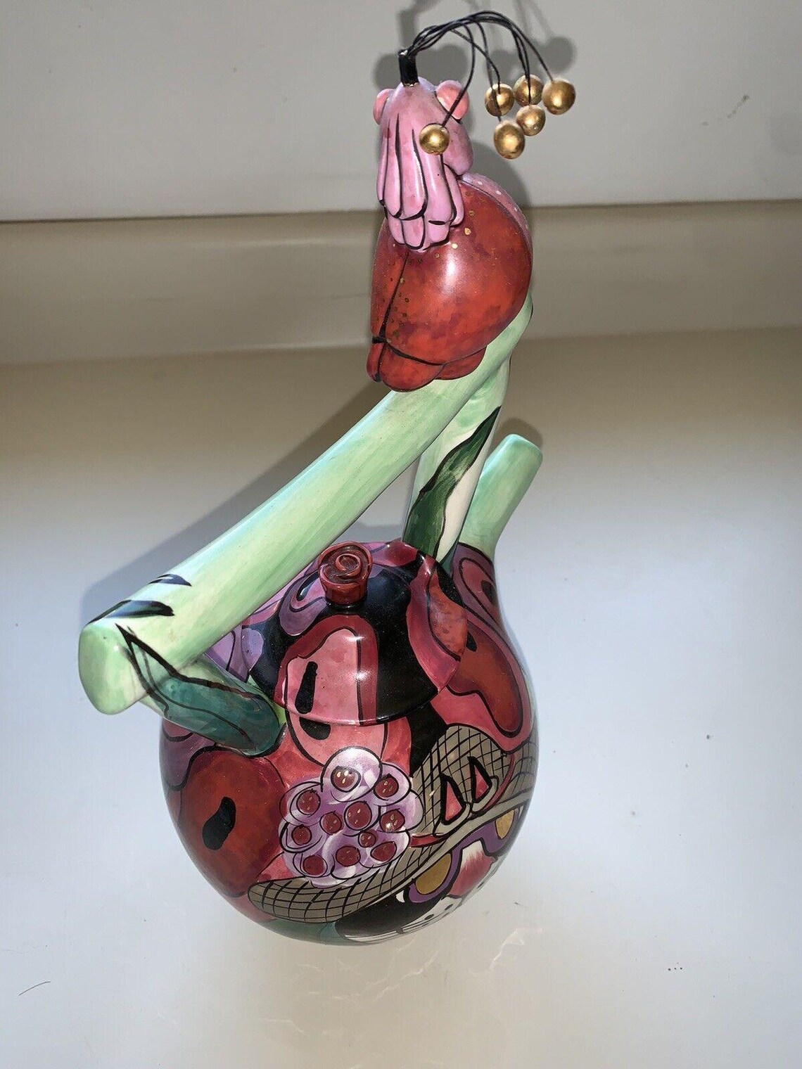 Vtg Blue Sky Whimsical Teapot Clancey Cat & Dodo Bird SWAK by Lynda ...