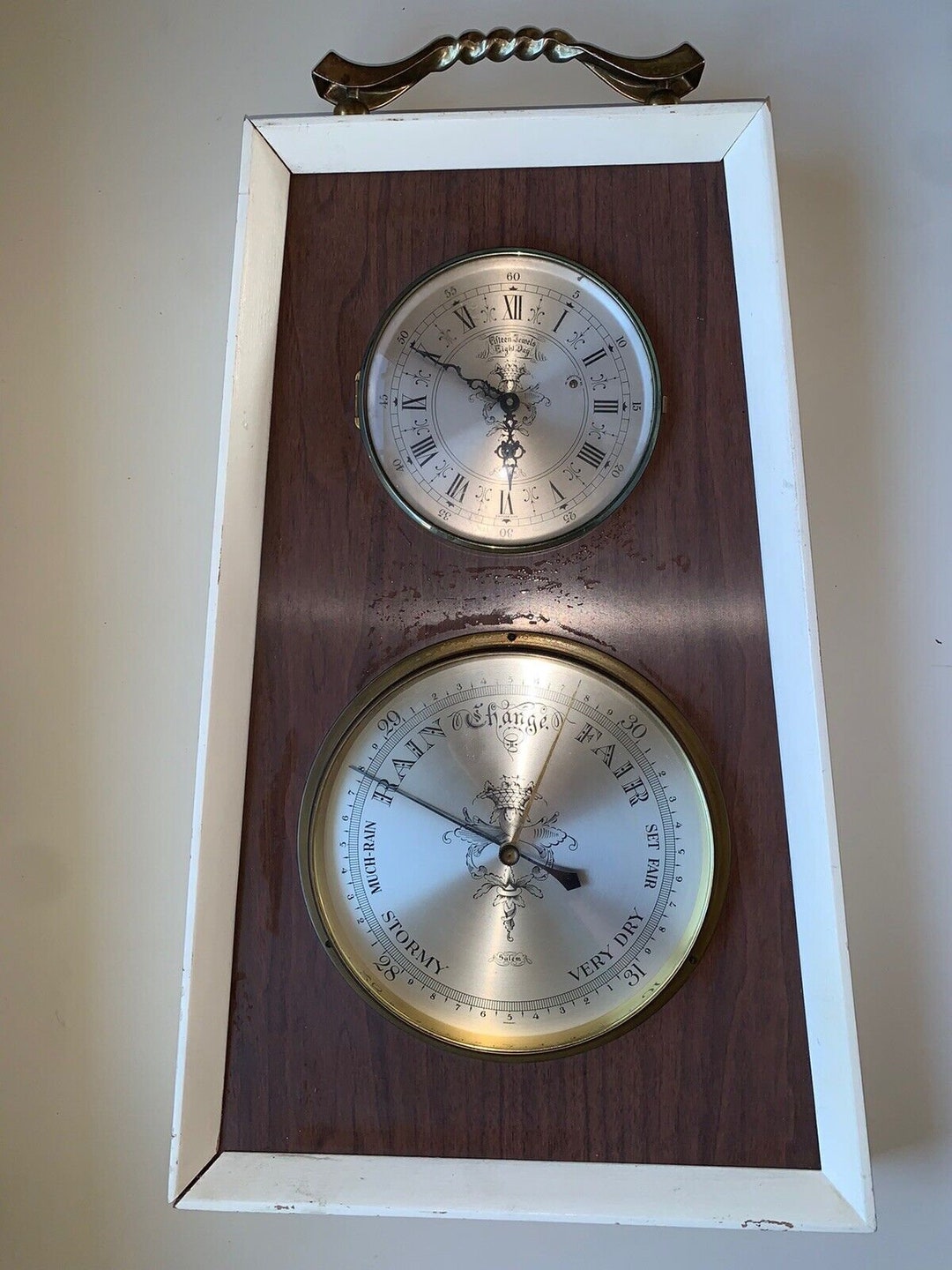 Salem Brass Ships Clock/barometer Wall Mount Combo German/switzerland ...