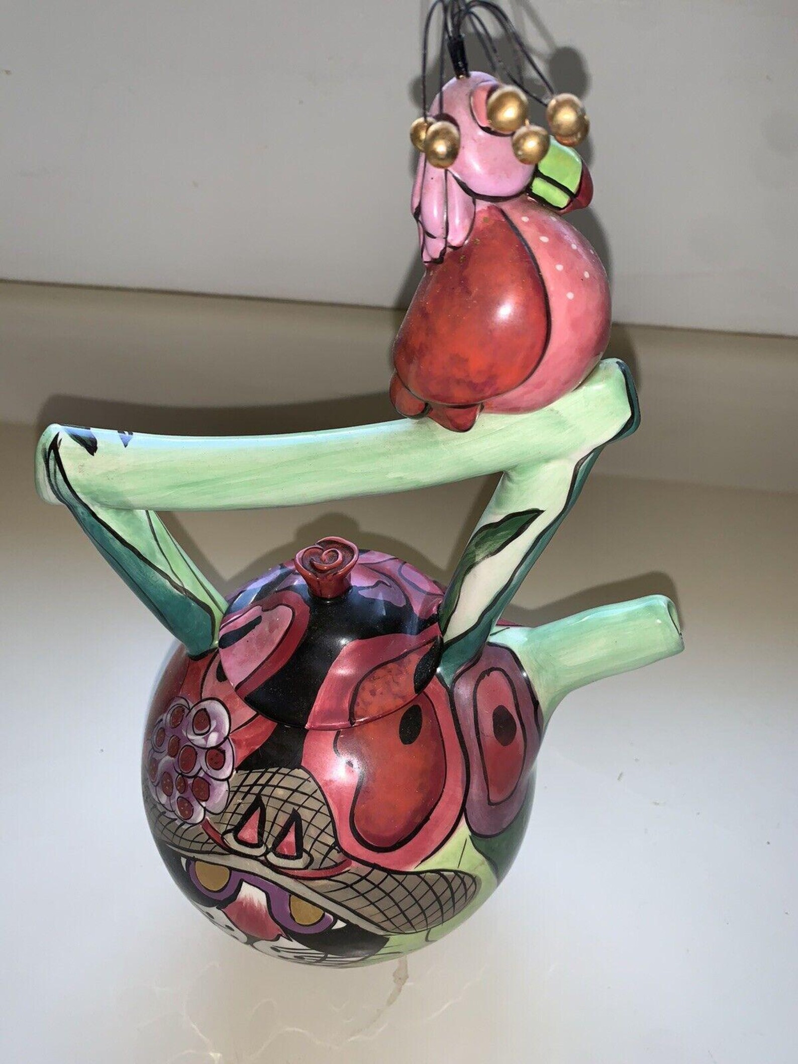 Vtg Blue Sky Whimsical Teapot Clancey Cat & Dodo Bird SWAK by Lynda ...