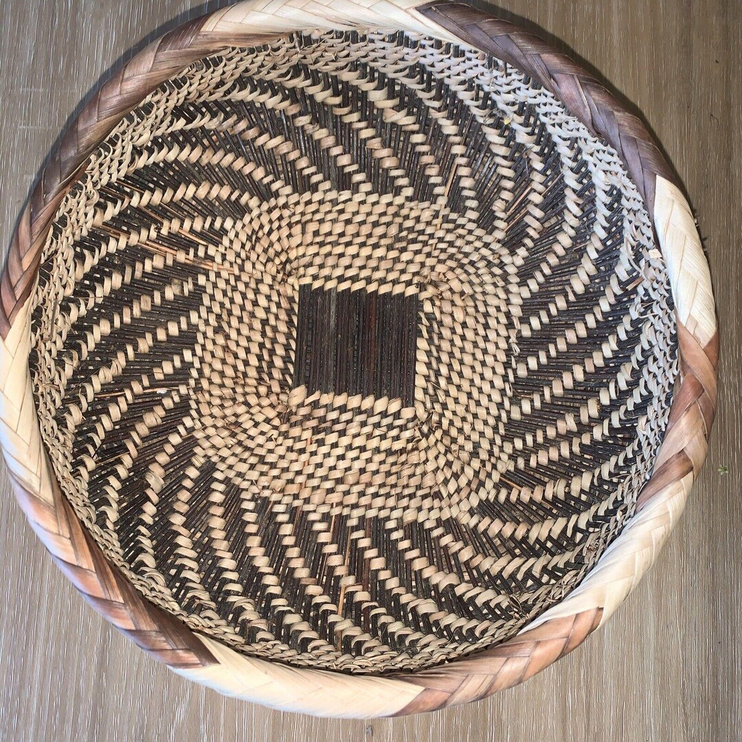 Handwoven Fret Design BASKET 9" - Etsy