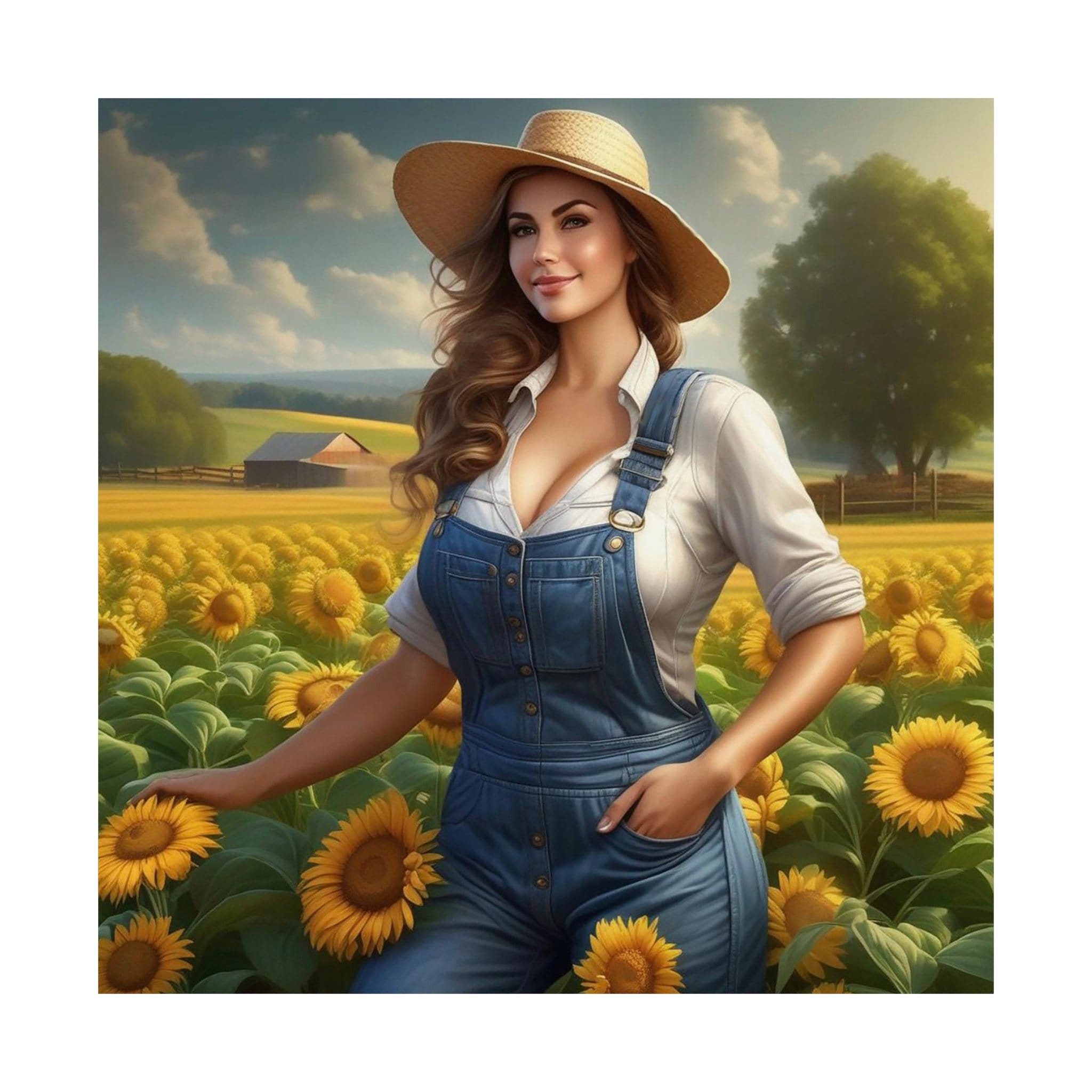 Farm Female Poster Busty Voluptuous Woman Farmer Collection Set Item 4 of 5 Free Shipping in the ...
