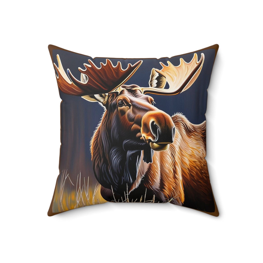 Magnificent Moose Pillow | Large Racks | Design 3 of 5 of This Set ...