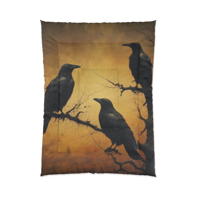 Eerie Raven Comforter: Dramatic Crow Bedding - Etsy