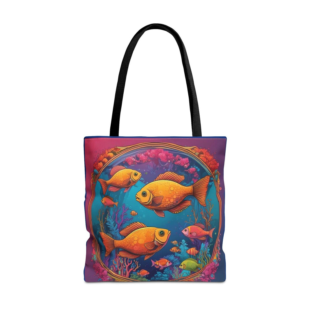 Coral Reef Tote Bag: Ocean Fish Design, Durable Polyester - Etsy