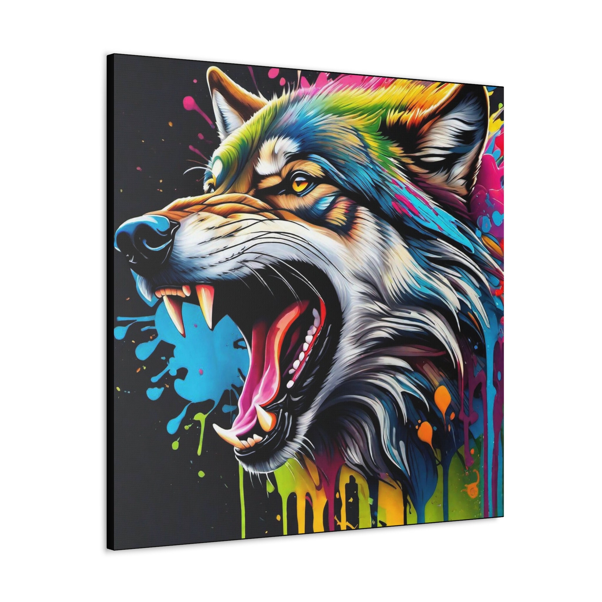 Colorful Vicious Wolf Canvas Beautiful Free Shipping - Etsy