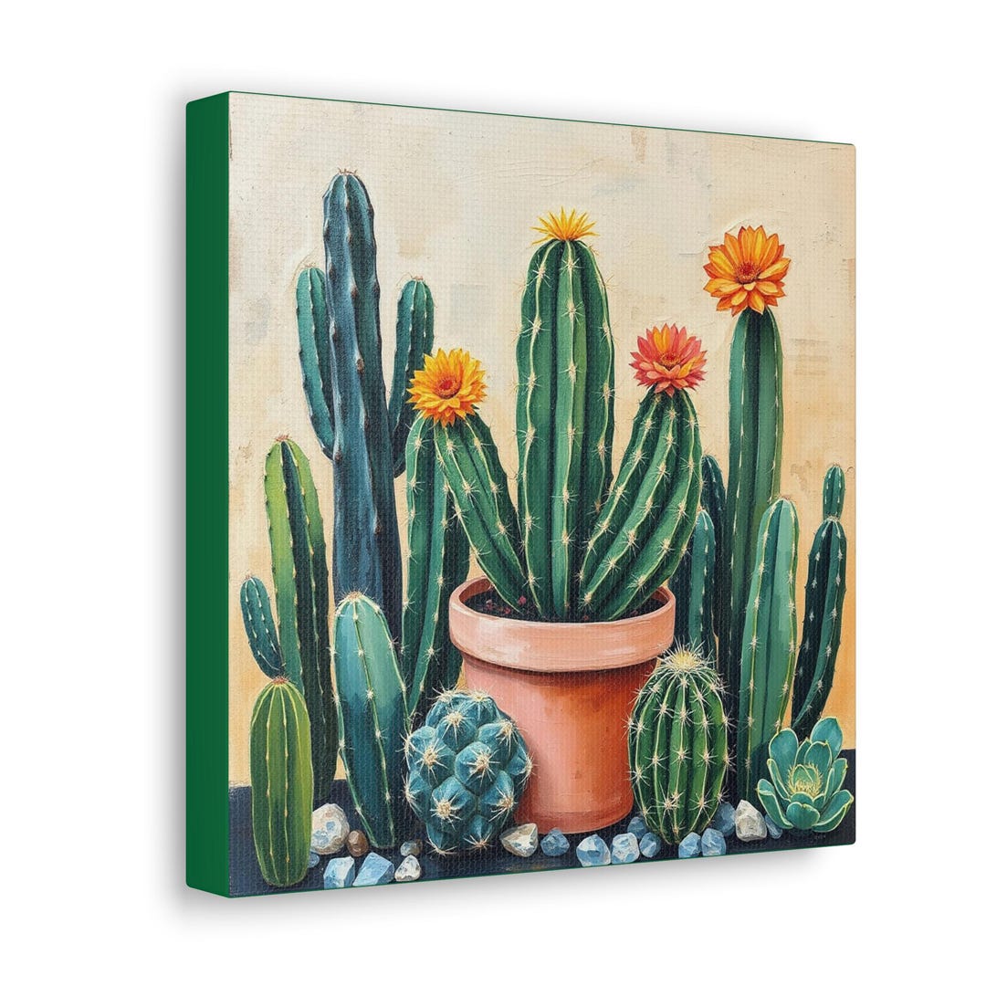 Cacti Art Canvas Eye-catching Cactus Artwork for Your Wall Cactus ...