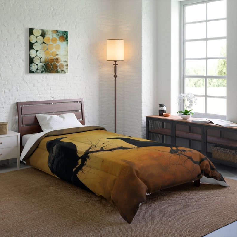 Eerie Raven Comforter: Dramatic Crow Bedding - Etsy