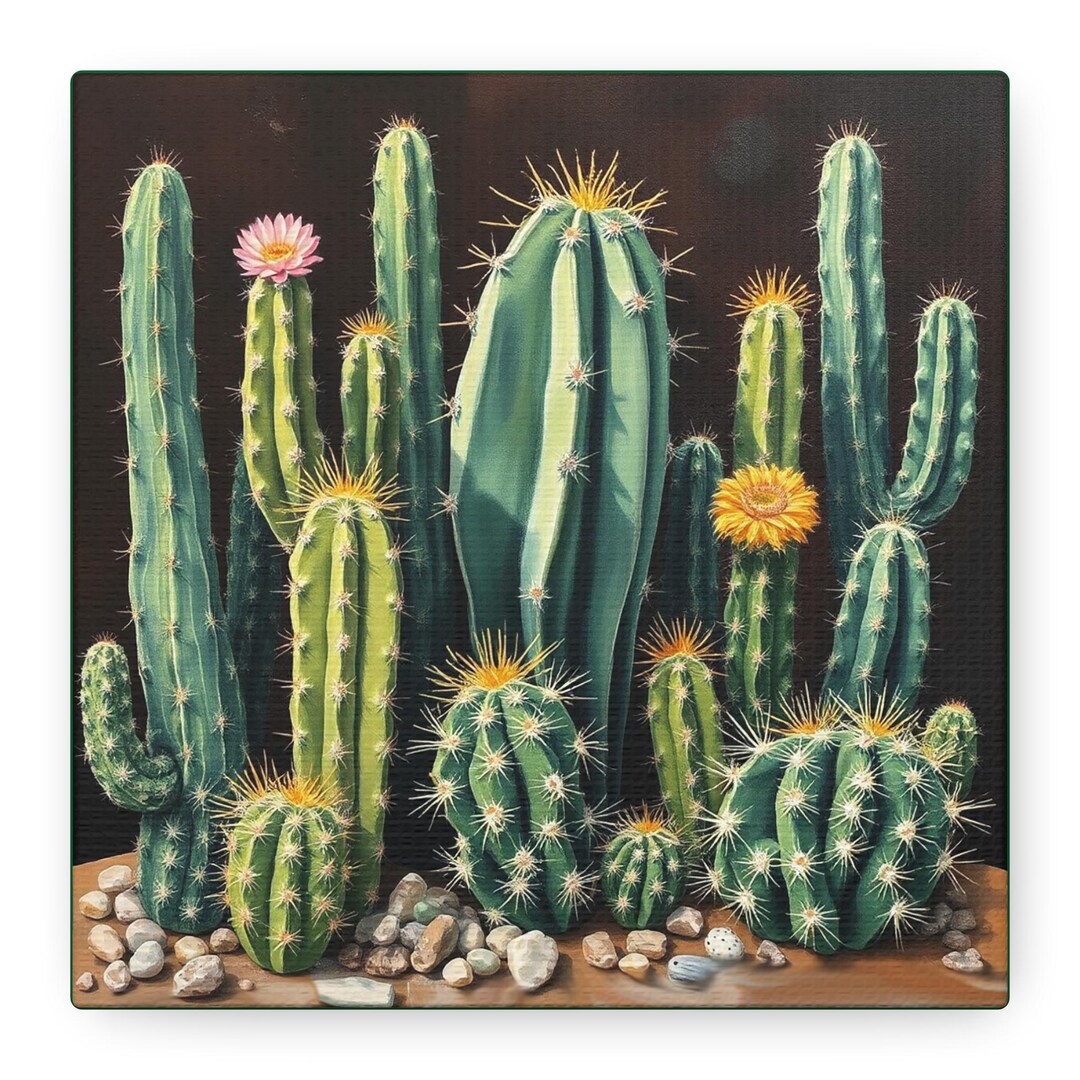 Cacti Art Canvas: Desert Botanical Print - Etsy